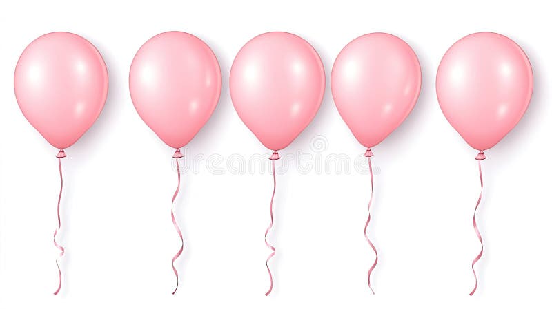 Pink Balloons Floating Gracefully Above a White Background at a ...