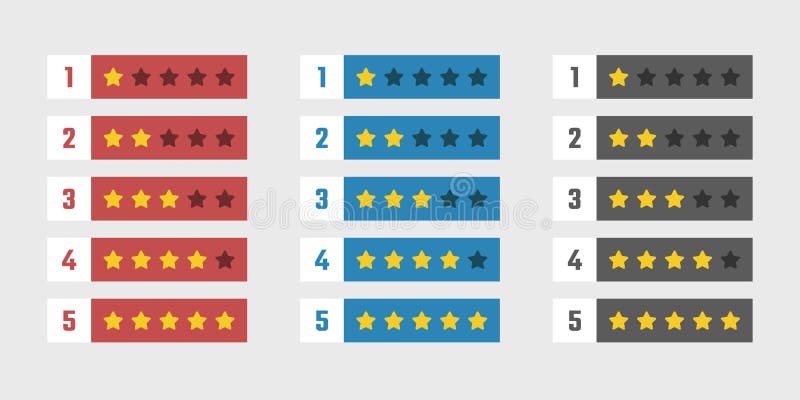 Rating stars set stock vector. Illustration of group - 111129123
