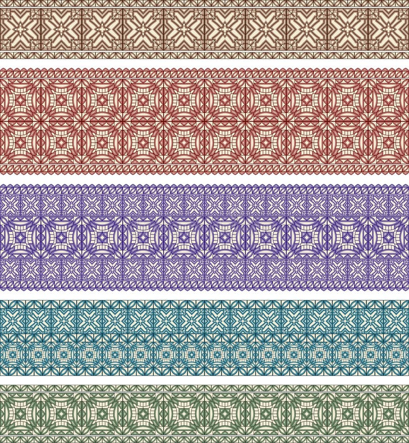 Set of Five Seamless Borders Stock Vector - Illustration of backdrop ...