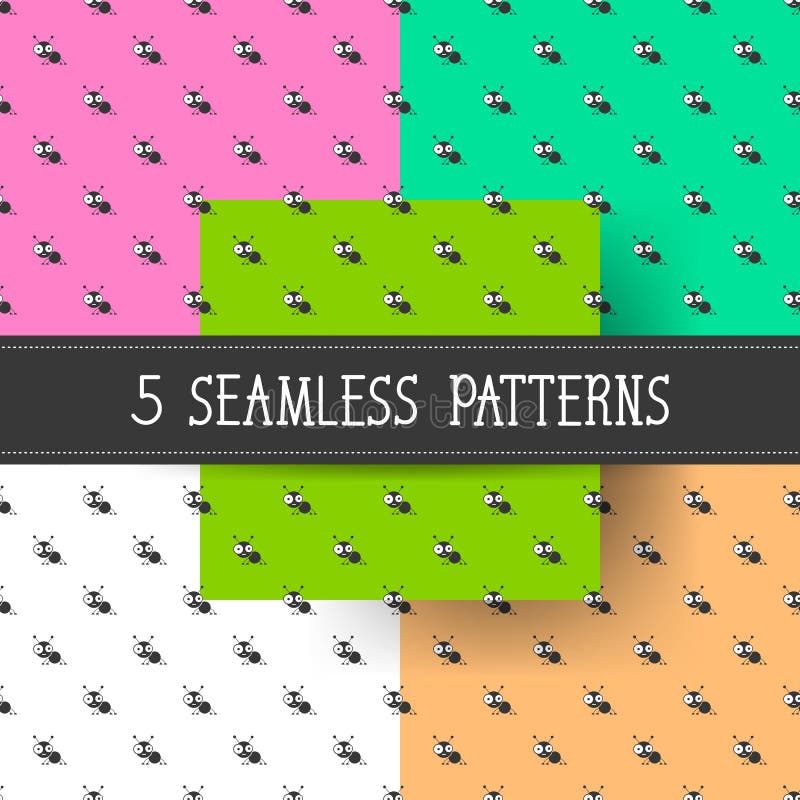 Set of Five Seamless Patterns for Your Products and Business. Stock ...