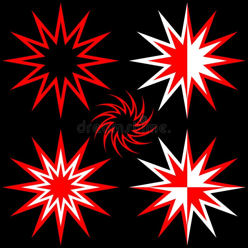 Set of Five Stars for the Elements of the Logo. Stock Vector ...