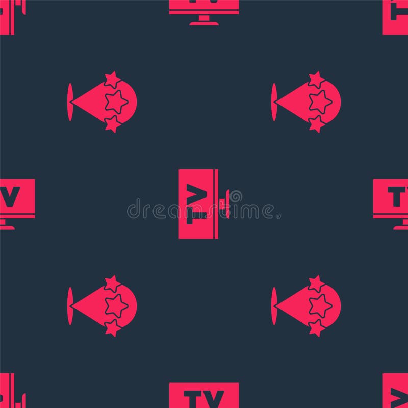 Set Five Stars Rating Review and Smart Tv on Seamless Pattern. Vector ...