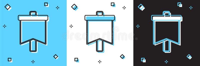 Set Flag Icon Isolated on Blue and White, Black Background. Victory ...