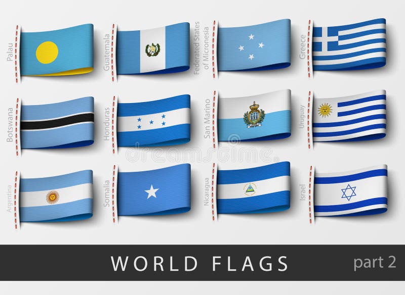 Set of Flag Labels of All Countries Stock Vector - Illustration of ...