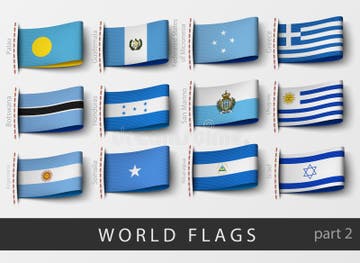 Set of Flag Labels of All Countries Stock Vector - Illustration of ...