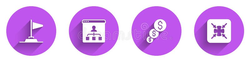 Set Flag, Online Education, Financial Growth and Dollar and Target Icon ...