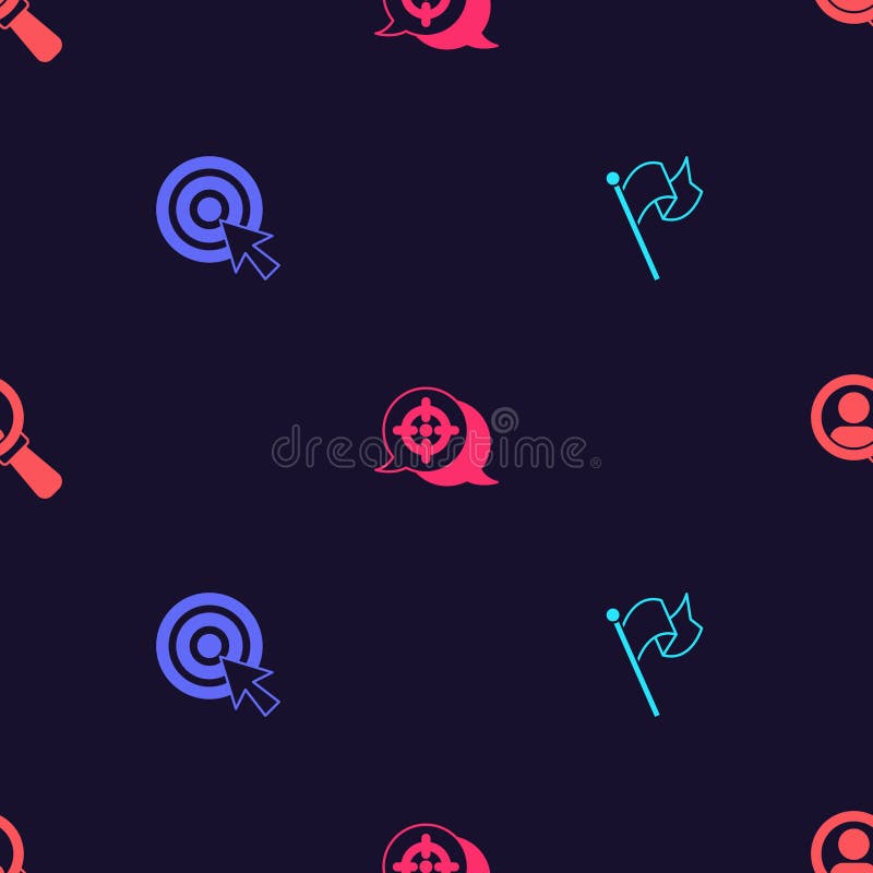 Set Flag, Target with Arrow, and Magnifying Glass for Search on ...