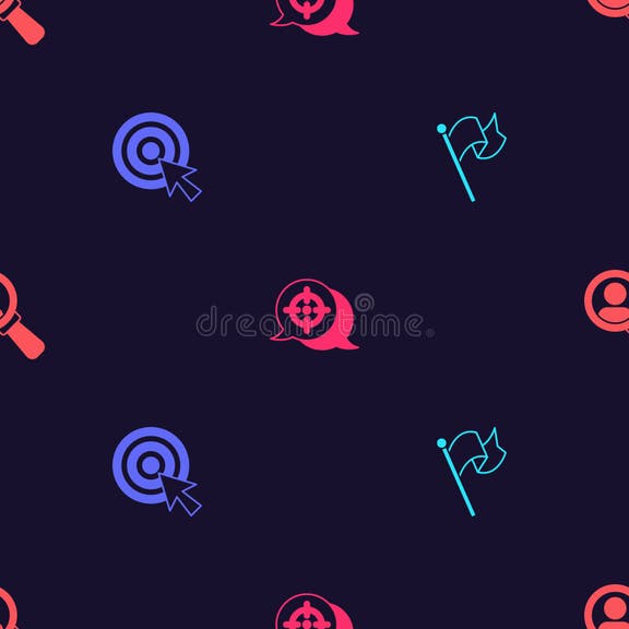 Set Flag, Target with Arrow, and Magnifying Glass for Search on ...