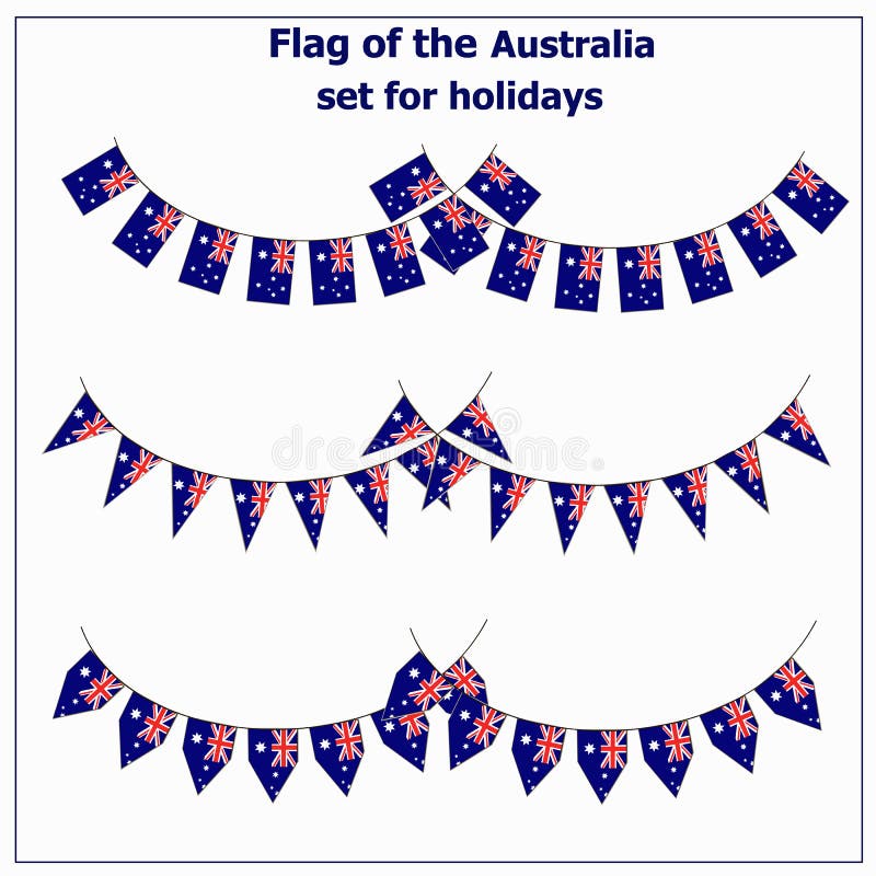 Set with Flags of Australia. Happy Australia Day Background. Stock ...
