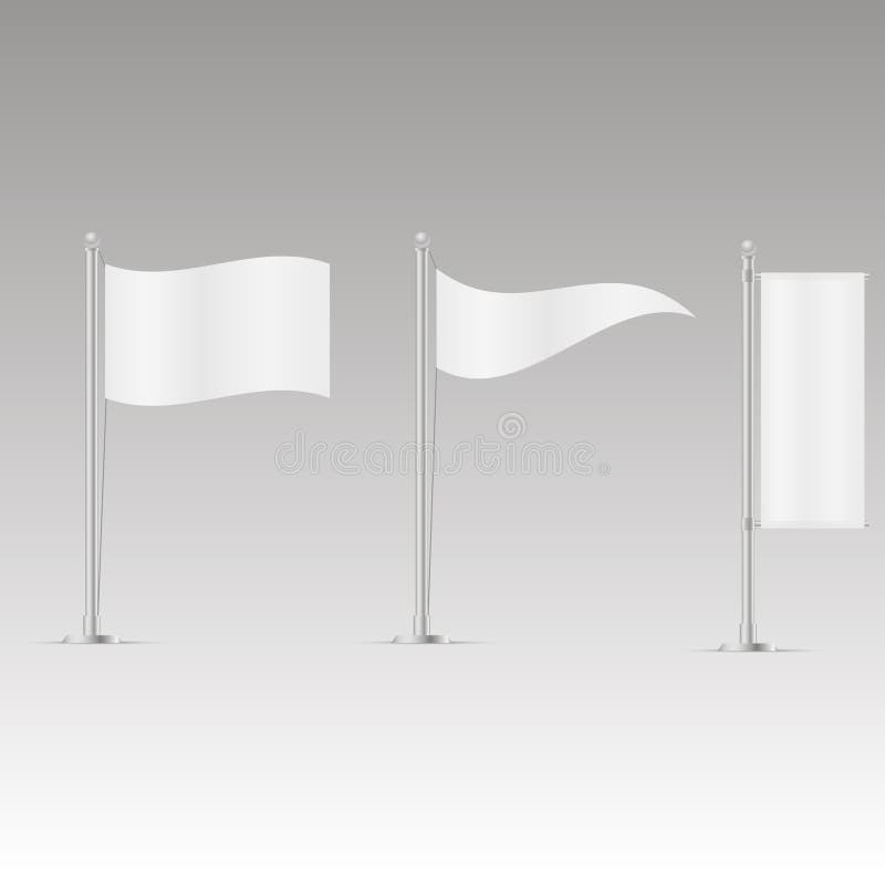 Set of Flags Banner with Ground Fillable Water Base Stand. Vector Stock ...