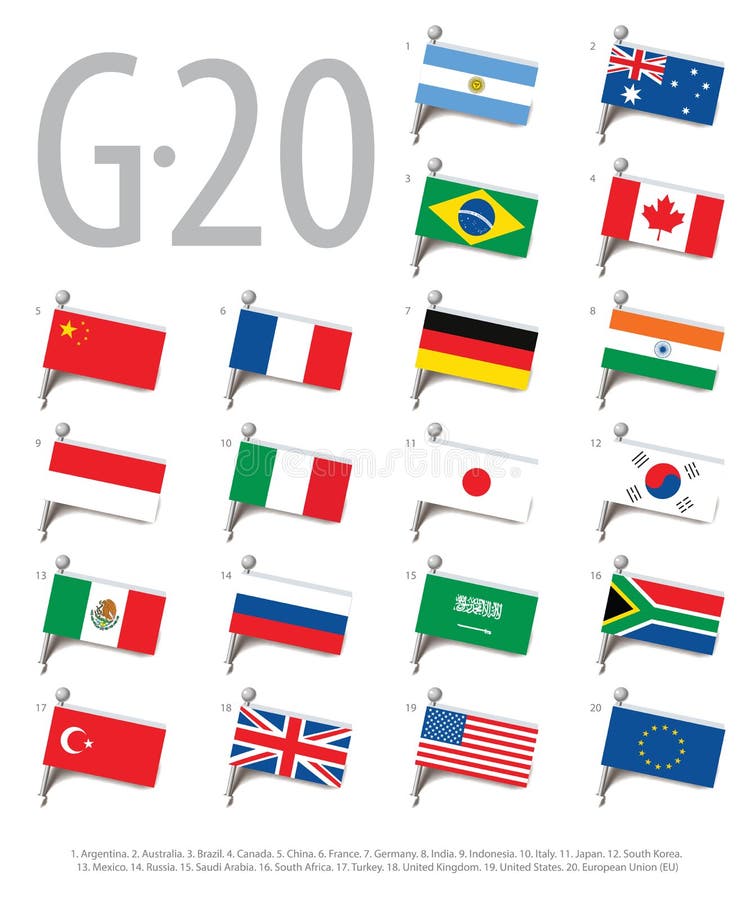 G20 Countries Flags Flags World Stock Illustrations – 148 G20 Countries ...