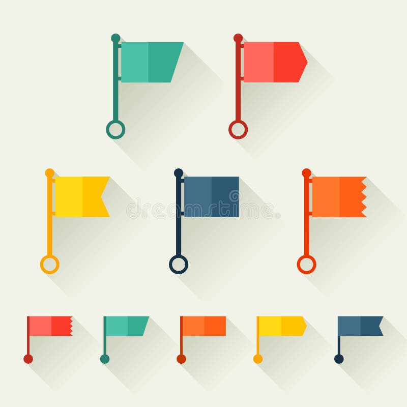 Set of Flags for Design in Flat Style Stock Vector - Illustration of ...