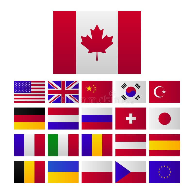 Set of Flags of Different Countries. Template To Use. Independent ...