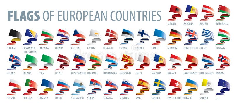 Set of Flags of Europe. Vector Illustration Stock Vector - Illustration ...