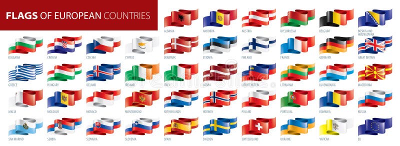 Set of Flags of Europe. Vector Illustration Stock Vector - Illustration ...