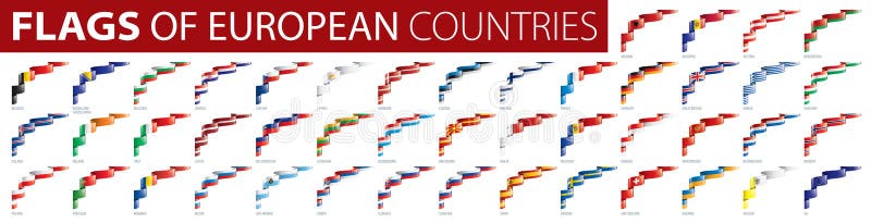 Set Of Flags Of Europe. Vector Illustration Stock Vector - Illustration ...