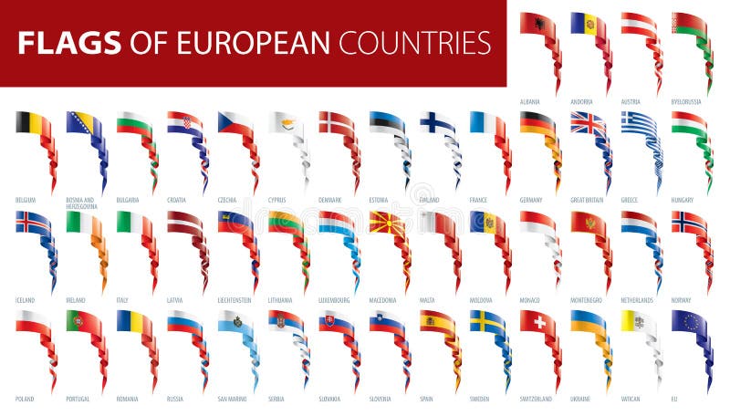 Set of Flags of Europe. Vector Illustration Stock Vector - Illustration ...