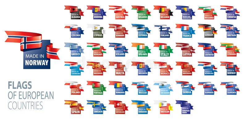 Set of Flags of Europe. Vector Illustration Stock Vector - Illustration ...