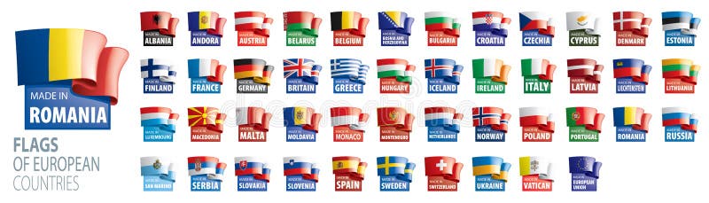 Set of Flags of Europe. Vector Illustration Stock Vector - Illustration ...