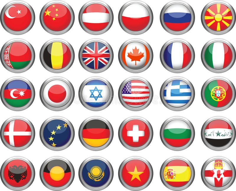 Flag icon set stock vector. Illustration of language, swiss - 8952830