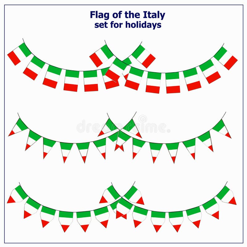 Set with Flags Italy. Illustration. Stock Illustration - Illustration ...
