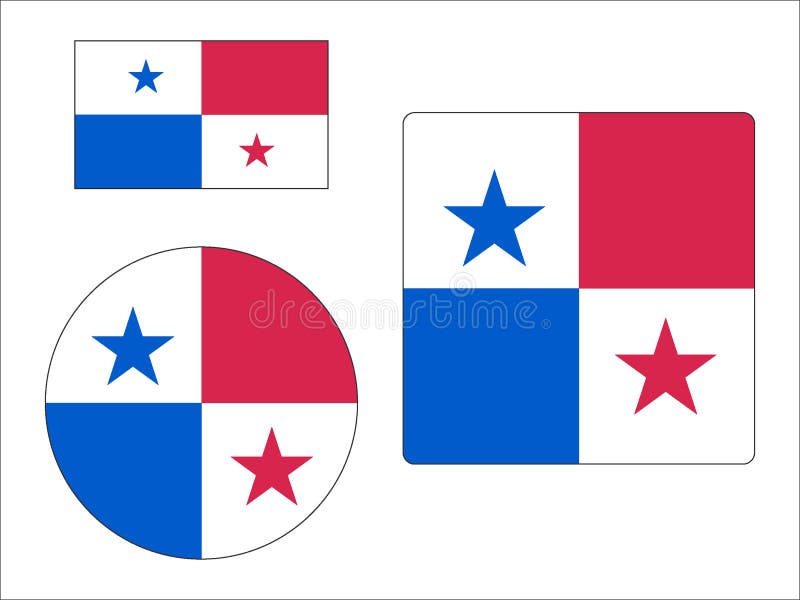 Set of Flags of Panama stock vector. Illustration of europe - 137485289