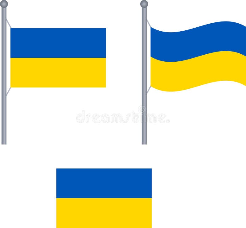 Set of flags of Ukraine stock vector. Illustration of ukrainian - 372106613