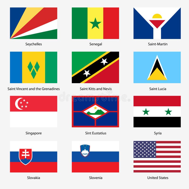 Set Flags of World Sovereign States. Vector Stock Vector - Illustration ...
