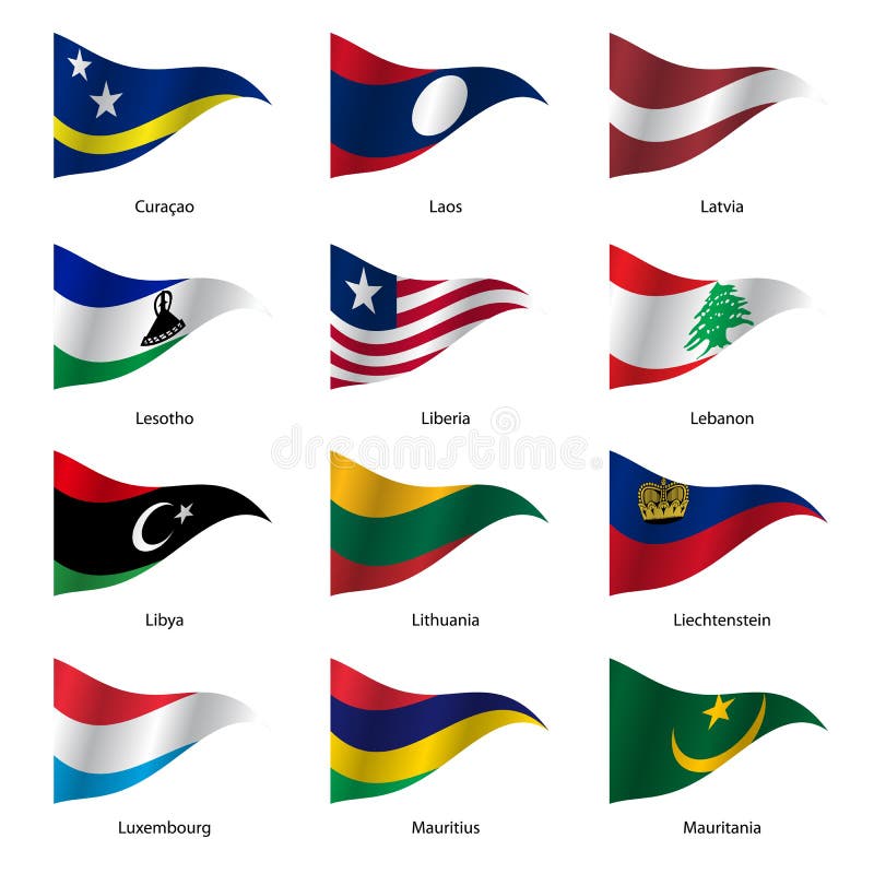 Set Flags of World Sovereign States. Vector Stock Vector - Illustration ...