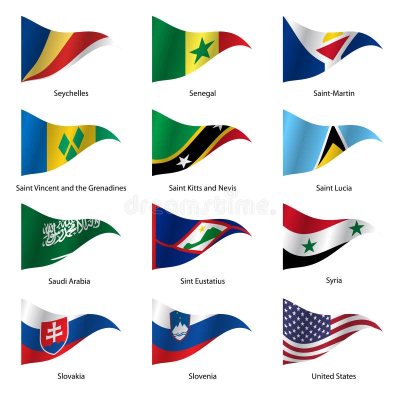 Set Flags of World Sovereign States. Vector Stock Vector - Illustration ...