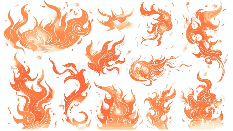 Vibrant Collection of Flame Vector Illustrations for Dynamic Design ...