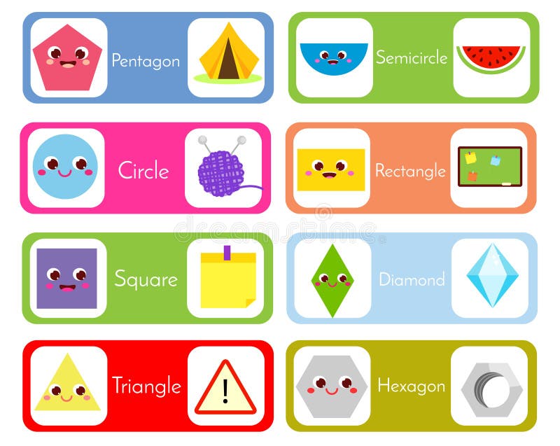 Rectangle Form Objects. Handwriting Practice. Geometric Shapes for Kids ...