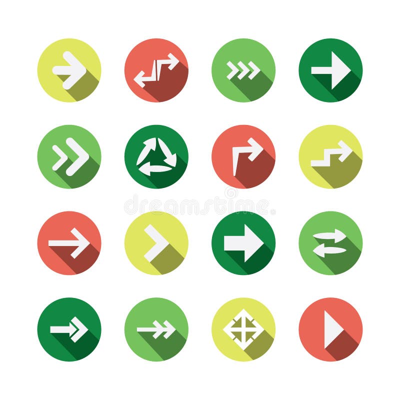 Color arrows flat design stock vector. Illustration of green - 43180015