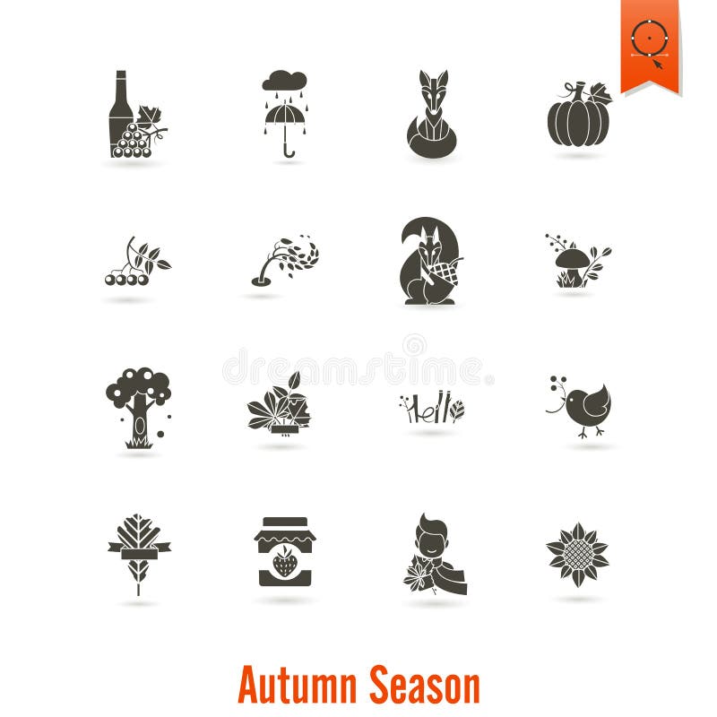 Set of Flat Autumn Icons stock vector. Illustration of basket - 59107762