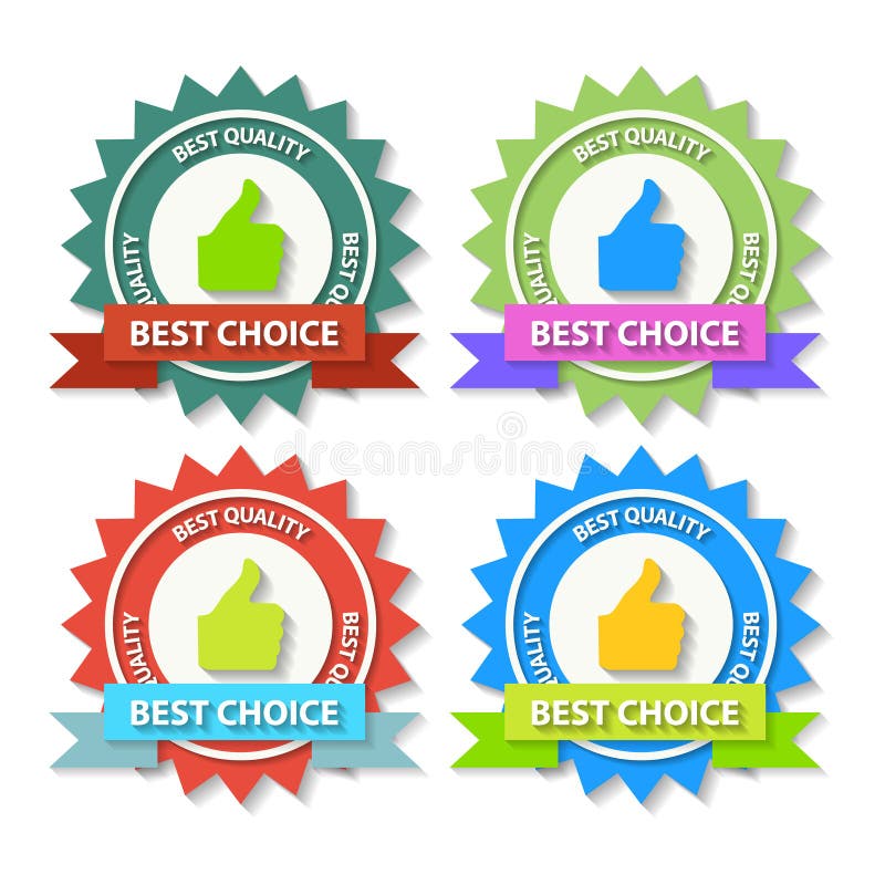 Set of Flat Best Choice Labels with Ribbon. Vector Stock Vector ...