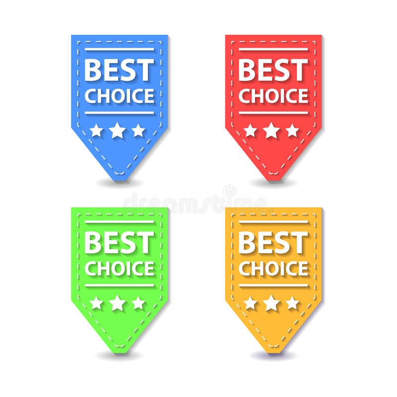 Set of Flat Best Choice Labels. Vector Stock Vector - Illustration of ...