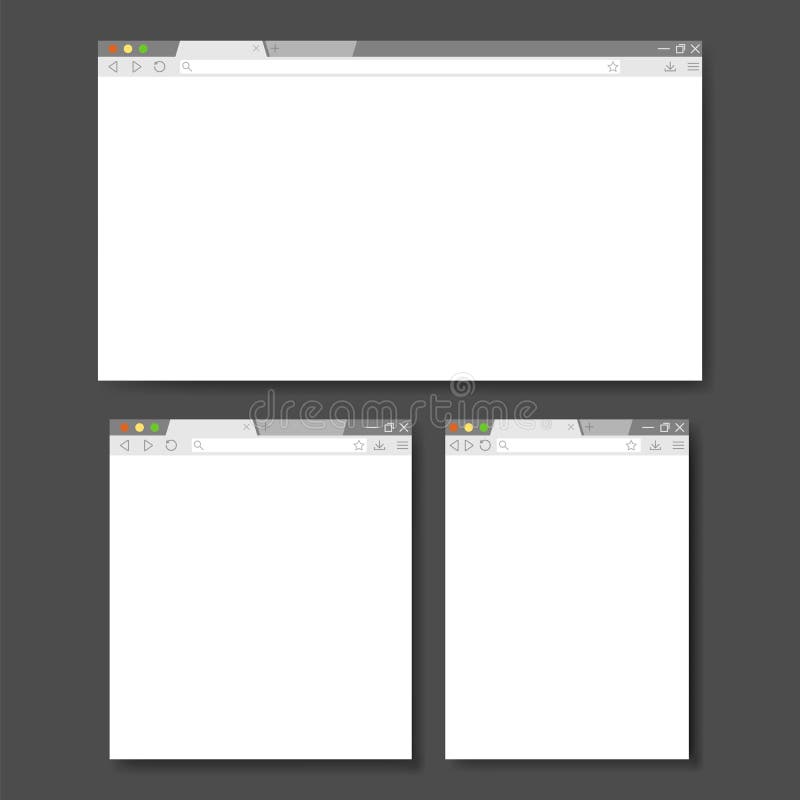 Blank Web Browser Window with Tab, Toolbar and Search Field. Modern ...