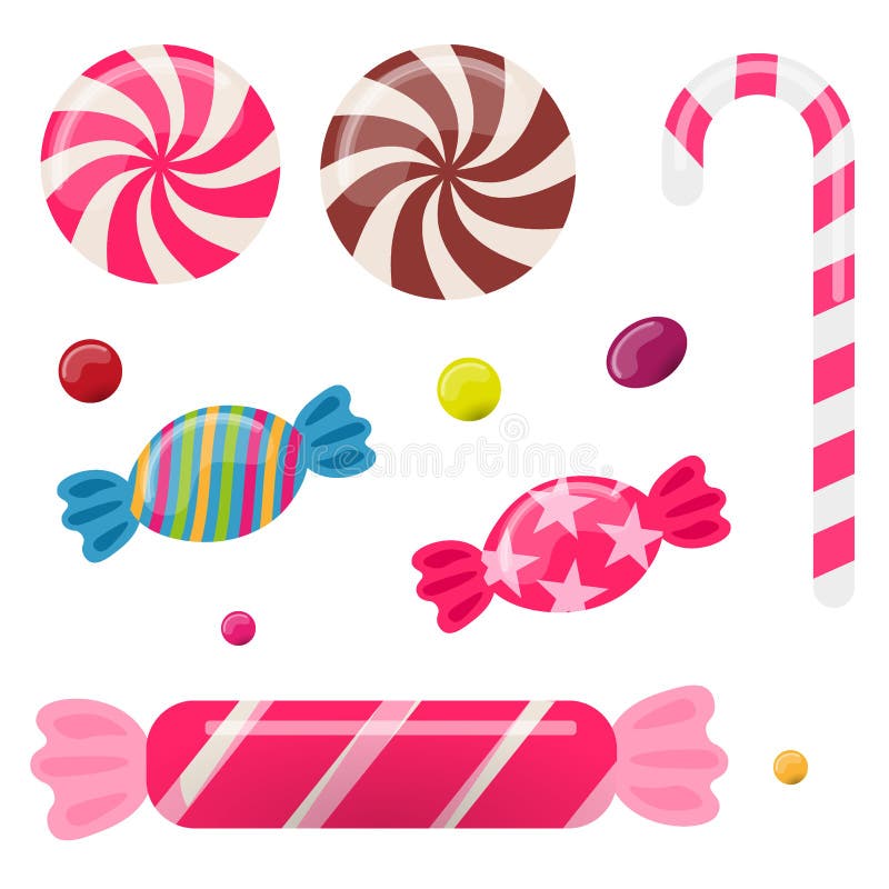 Set of Flat Candy Sweets. Vector Illustration. Stock Vector ...