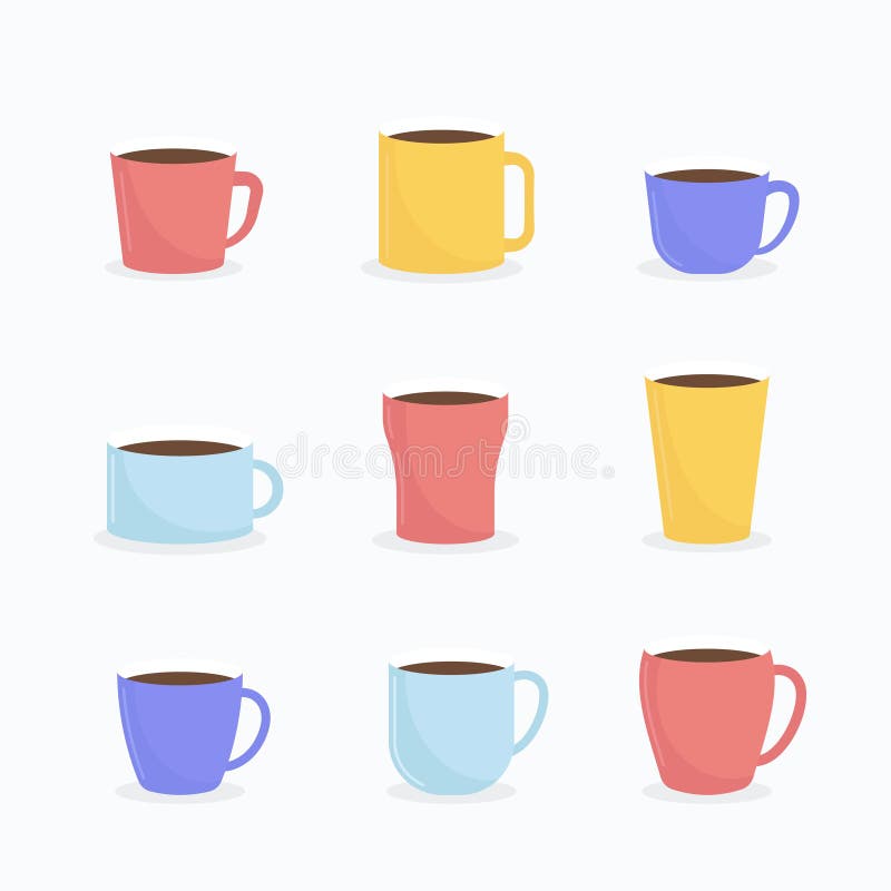 FLAT COFFEE CUP VECTOR stock vector. Illustration of refreshment ...