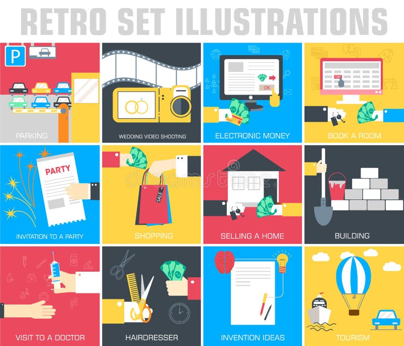 Set of Flat Communication Concepts Illustrations. Vector Background ...
