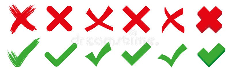 Confirm and Cancel Buttons with Checkmarks. Vector Stock Vector ...