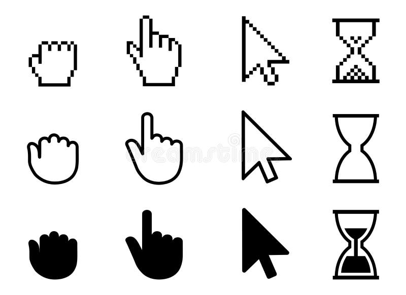Set of Flat Cursor Icons, Different Mouse Sign – Vector Stock Vector ...