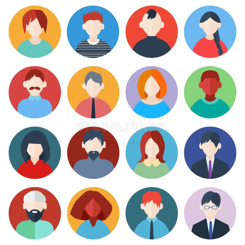 Set of flat design avatars stock vector. Illustration of hipster - 70083297