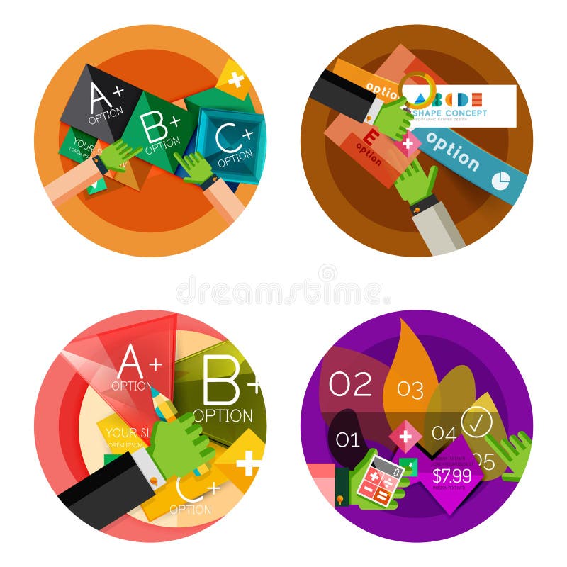 Set of Flat Design Circle Option Infographics Stock Vector ...