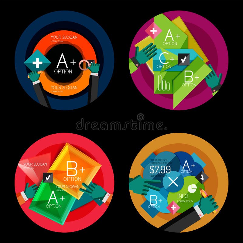Set of Flat Design Circle Option Infographics Stock Vector ...