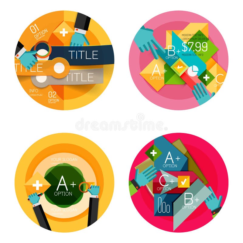 Set of Flat Design Circle Option Infographics Stock Vector ...