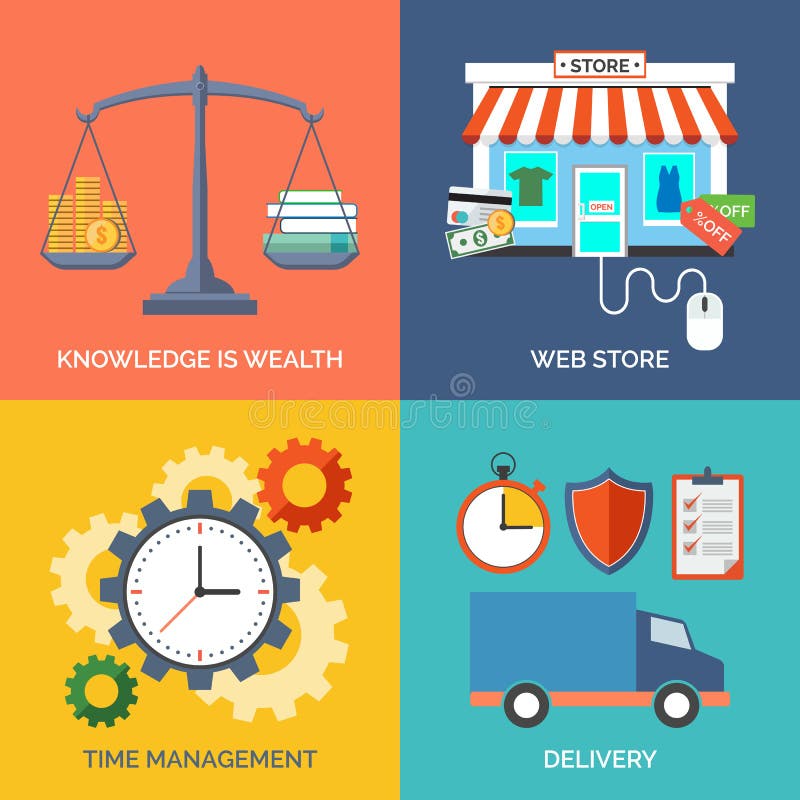 Set of Flat Design Concept Icons for Business. Stock Vector ...