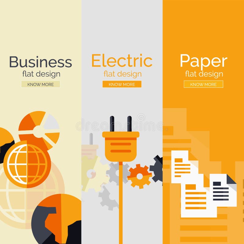 Set of Flat Design Concepts - Business, Electric Stock Vector ...