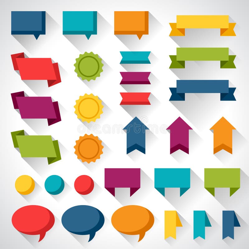 Set of Flat Design Elements Banners and Tags Stock Vector ...