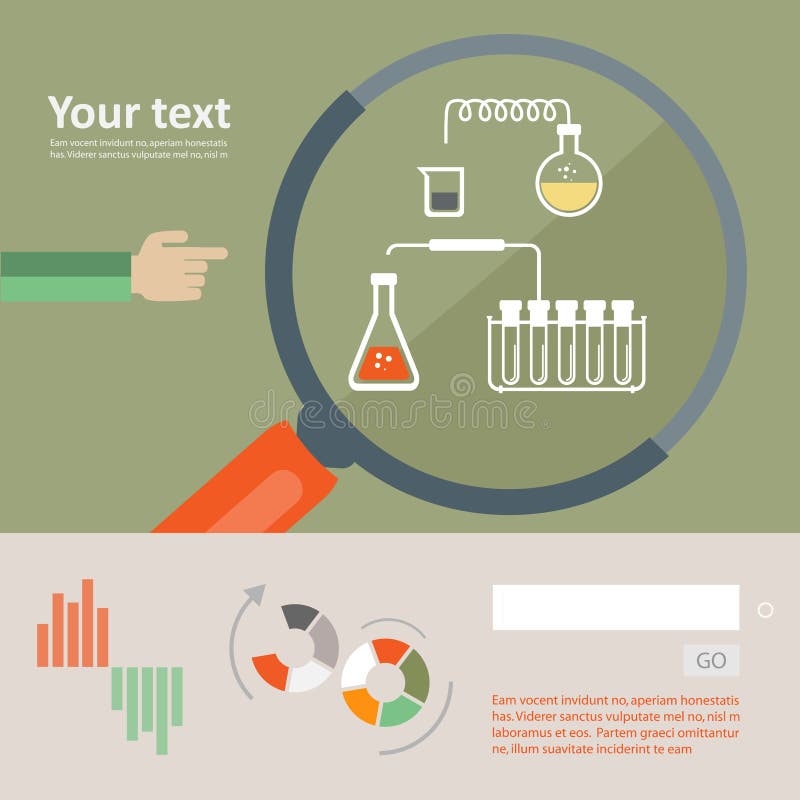 Set of Flat Design Icon for Experiment Stock Vector - Illustration of ...